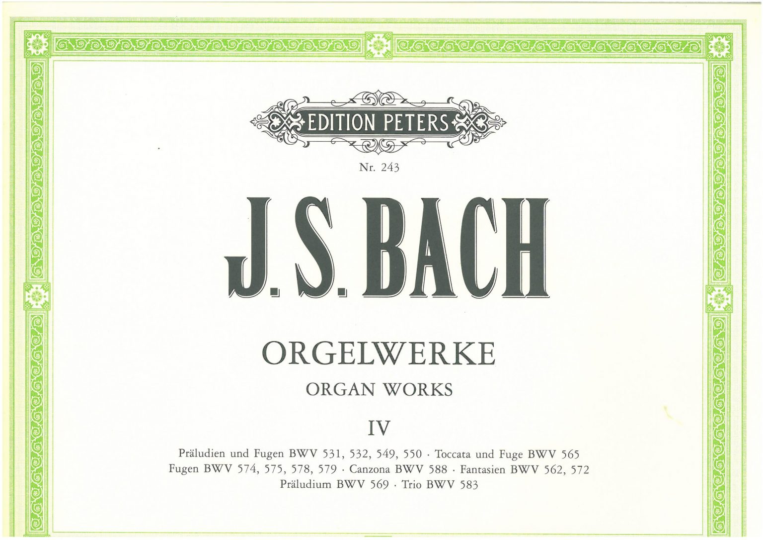 J S Bach Complete Organ Works in 9 volumes: Vol 4 - Sheet Organ Music
