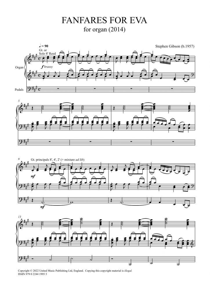 Fanfares for Eva - Sheet Organ Music